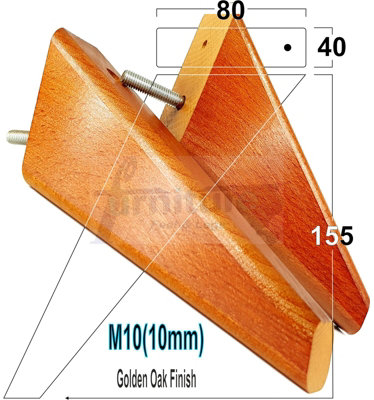 4x SOLID WOOD REPLACEMENT FEET 150mm HIGH ANGLED FURNITURE LEGS SOFAS CHAIRS STOOLS M10 | DIY at B&Q