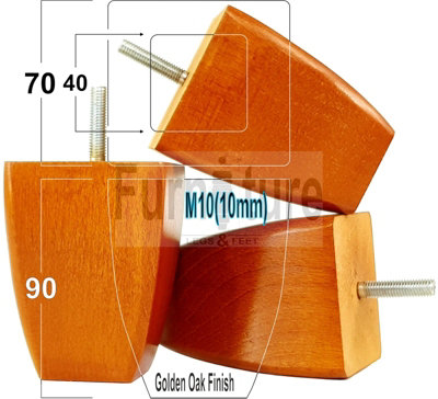 4x SOLID WOODEN FEET REPLACEMENT FURNITURE LEGS 90mm HEIGHT SOFAS ...