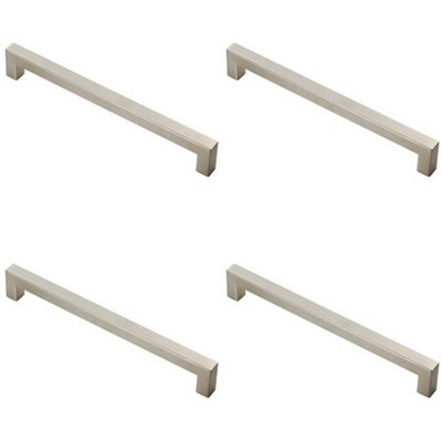 4x Square Linear Block Pull Handle 206 x 14mm 192mm Fixing Centres ...