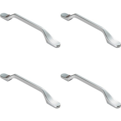 4x Straight Slimline Cupboard Pull Handle 160mm Fixing Centres Polished ...