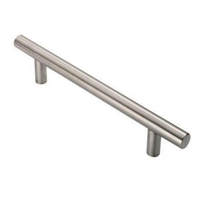 4x Straight T Bar Pull Handle 775 x 30mm 600mm Fixing Centres Satin Steel