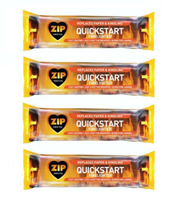 4x Zip Quickstart Firelighter Block Instant Light Chimenea Firepit ...