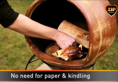 4x Zip Quickstart Firelighter Block Instant Light Chimenea Firepit ...