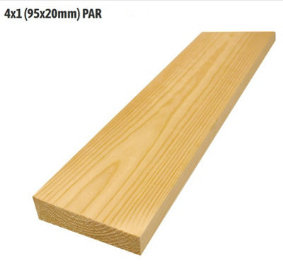 4x1 PAR Smooth All Round Timber 95mm x 20mm x 3600mm (4 Lengths In A Pack)