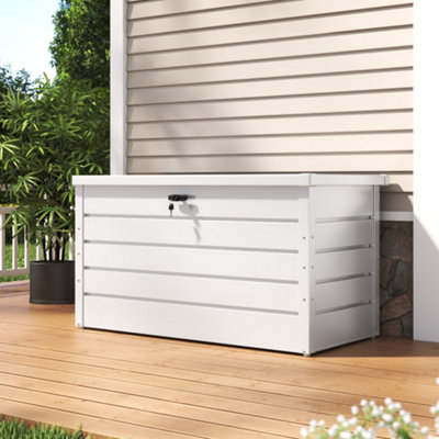 4x2 ft Waterproof Metal Large Outdoor Garden Storage Box Lockable Flat ...