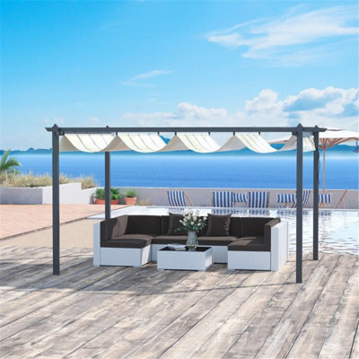 4X3M RUST-PROOF ALUMINUM FRAME RETRACTABLE TERRACE PAVILION, SUITABLE ...
