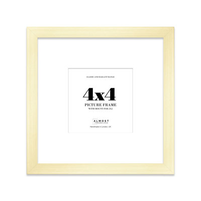4x4" Gold Picture Frame - 4x4" Square Frame with 2x2" Mount for 4x4 ...