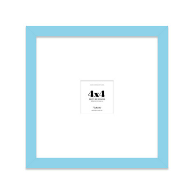 4x4" Light Blue Picture Frame - 4x4" Square Frame with 1x1" Mount for ...