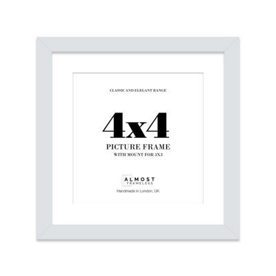 4x4" Light Grey Picture Frame - 4x4" Square Frame with 3x3" Mount for ...