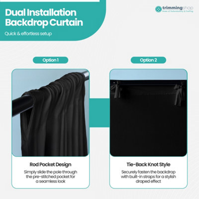 4x4 Metres Backdrop Curtain, Spandex Polyester Fabric Panel, Black