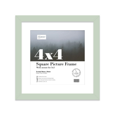 4x4" Mint Green Picture Frame - 4x4" Square Frame with 3x3" Mount for ...