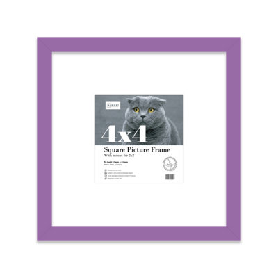 4x4" Purple Picture Frame - 4x4" Square Frame with 2x2" Mount for 4x4 ...