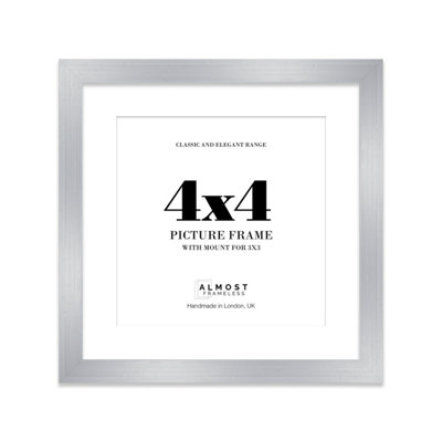4x4" Silver Picture Frame - 4x4" Square Frame with 3x3" Mount for 4x4 ...