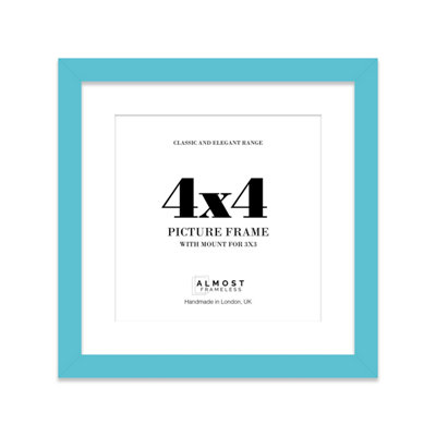 4x4" Turquoise Picture Frame - 4x4" Square Frame with 3x3" Mount for ...