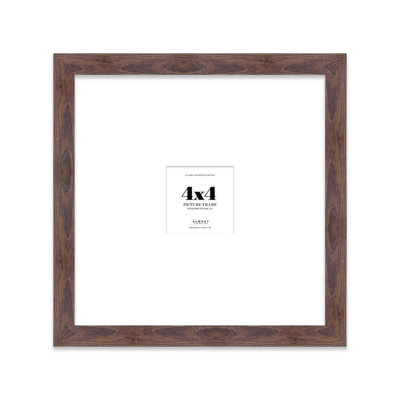 4x4" Walnut Picture Frame - 4x4" Square Frame with 1x1" Mount for 4x4 ...
