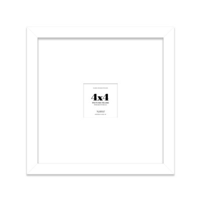 4x4" White Picture Frame - 4x4" Square Frame with 1x1" Mount for 4x4 ...