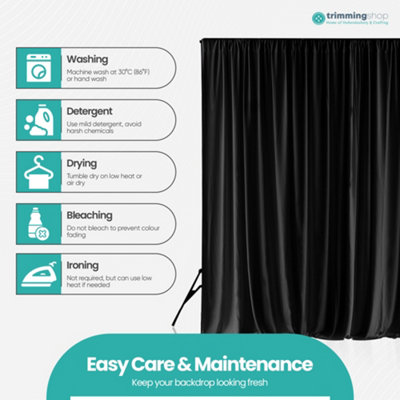 4x8 Metres Backdrop Curtain, Spandex Polyester Fabric Panel, Black