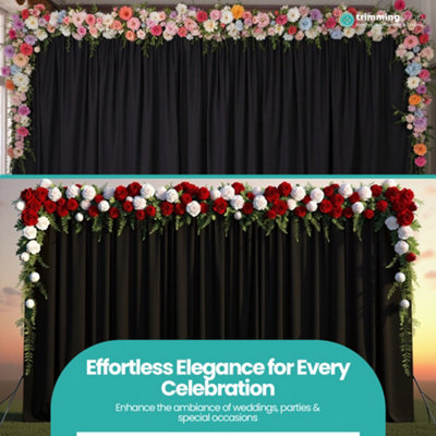 4x8 Metres Backdrop Curtain, Spandex Polyester Fabric Panel, Black