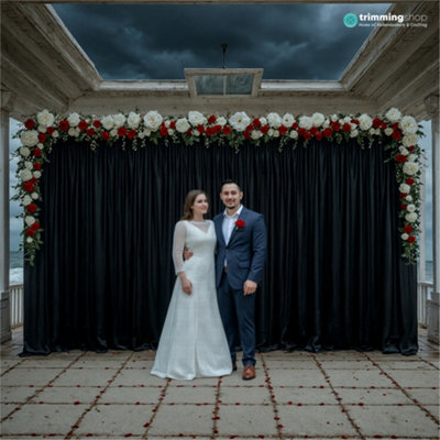 4x8 Metres Backdrop Curtain, Spandex Polyester Fabric Panel, Black