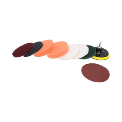 5" 12PC BUFFING AND SANDING KIT FOR ELECTRIC DRILLS M14 ARBOR HOOK ...