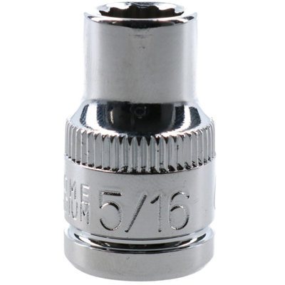 5/16" AF SAE Imperial Socket 3/8" Drive 12 Point Shallow Depth Chrome ...