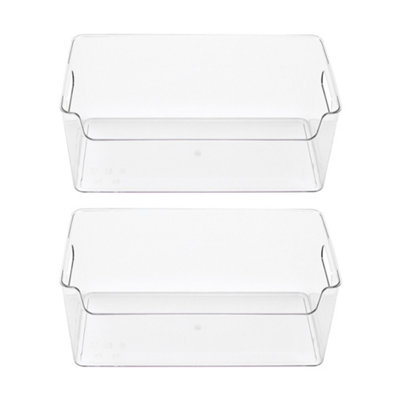 5.5L Clear Rectangle Plastic Food Storage Container Set,Pack of 2