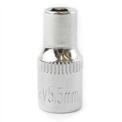 5.5mm 1/4" Drive Shallow Metric Socket Single Hex / 6 sided Bergen | DIY at B&Q