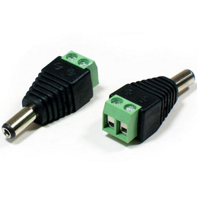 5.5mm x 2.1mm DC Male Screw Terminal Connector CCTV Jack Socket Power ...
