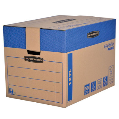 5 BANKERS BOX Cardboard Moving Boxes - 127L Ultra Heavy Duty Double ...