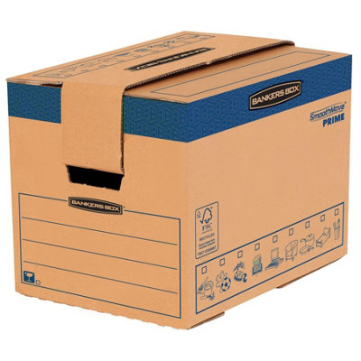 5 BANKERS BOX Cardboard Moving Boxes 37.5L Ultra Heavy Duty Double Wall ...