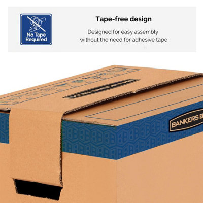 5 BANKERS BOX Cardboard Moving Boxes 37.5L Ultra Heavy Duty Double Wall ...