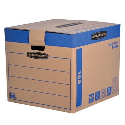 5 BANKERS BOX Cardboard Moving Boxes 85L Ultra Heavy Duty Double Wall ...