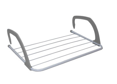 5 Bar Radiator Clothes Airer Foldable & Adjustable Arms Laundry Towel ...