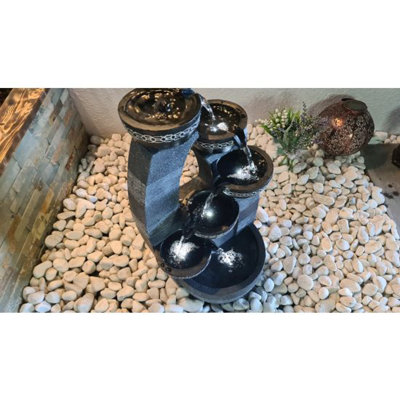 5 Bowl Pour Mains Power Water Feature With Cover