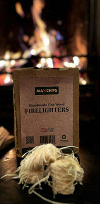 5 Boxes of Natural Environmentally Friendly Maxchips Firelighters Clean, Odourless. 250 Fire ...