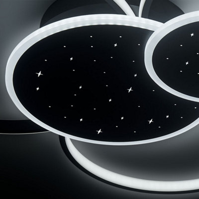 5 Circles Classic Black Finish Starry Sky LED Ceiling Light Fixture in ...