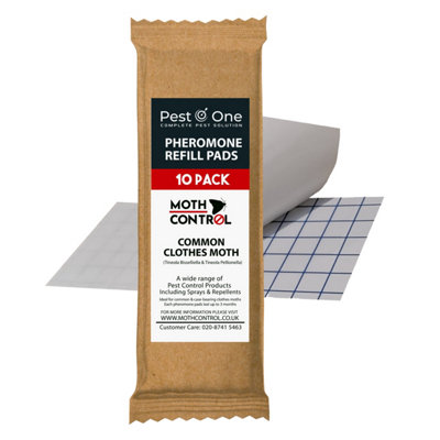 5 Clothes Moth Traps & 10 Pheromone Refill Pads Wardrobe & Room Moth ...