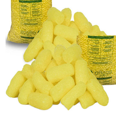 5 Cubic Eco Flo Biodegradable Yellow Coloured Packing Peanuts Loose ...