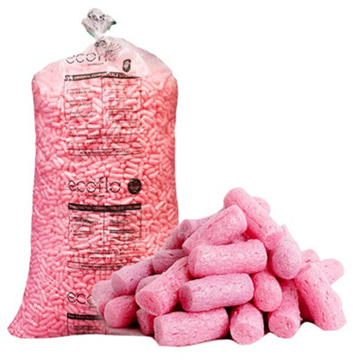 5 Cubic Ft Pink Eco Flo Biodegradable Packing Peanuts Protective Void ...