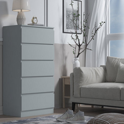 Grey slim chest of drawers store