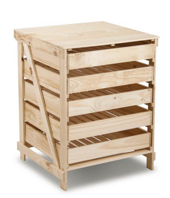 5 Drawer Wooden Apple Storage Rack 78 x 60cm | DIY at B&Q
