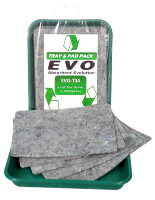5 EVO Natural Fibre Absorbent Pads with 41x31cm drip tray - Absorbs ...