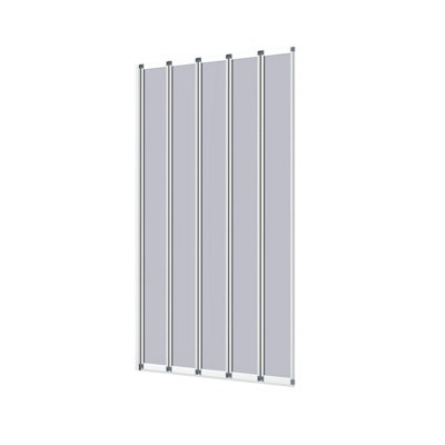 5 Folding Panel Bath Glass Shower Screen 120cm W x 140cm D
