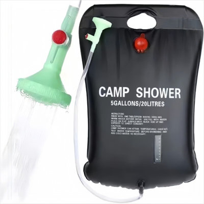5 gallons 20L Solar Shower Bag Heating Camping Shower Bag Temperature ...