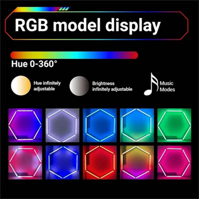 5 Hex RGB Hexagon LED Lighting Garage Lights Car Detail Retail Gym