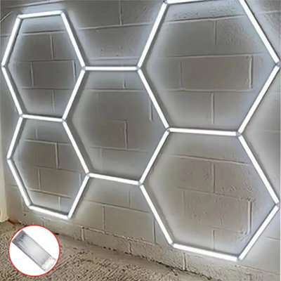 5 Hexagon Hex LED Lighting Car Detail Home Garage Workshop Retail Mancave