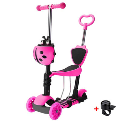 5 in 1 Kids Push Scooter Adjustable Height Removable Seat LED Flashing ...