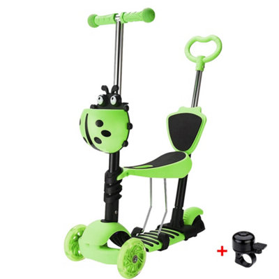 5 in 1 Kids Push Scooter Adjustable Height Removable Seat LED Flashing ...