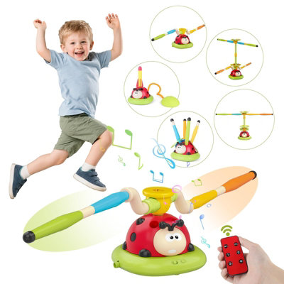 5-in-1 Kids Sports Activity Game Set Jump Challenge, Rocket Launcher, Toss Ring, Obstacle ...