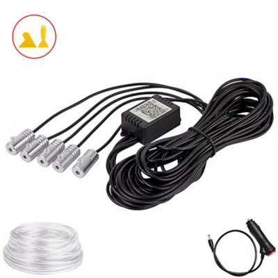 5-In-1 RGB LED Interior Strip Light Car Ambient Atmosphere Lighting APP ...